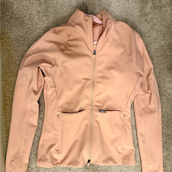 Figs | Jackets & Coats | Figs Women Pink Sand Contourknit Scrub Jacket ...